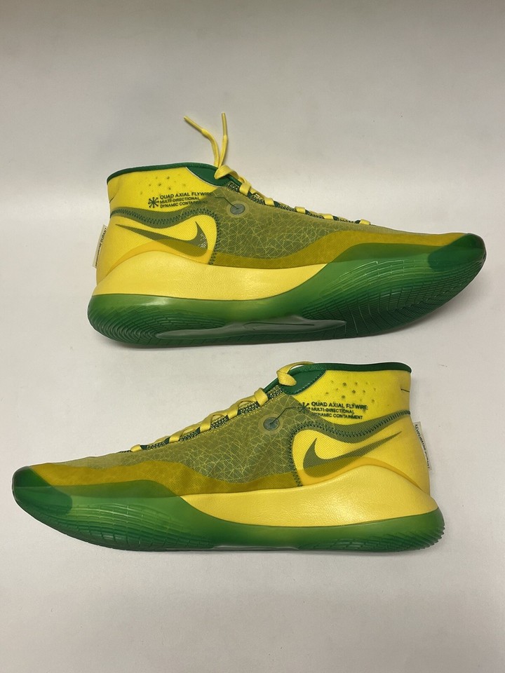 Nike Zoom KD12 Oregon Ducks Team Issued Promo Shoes Yellow Green Men’s ...