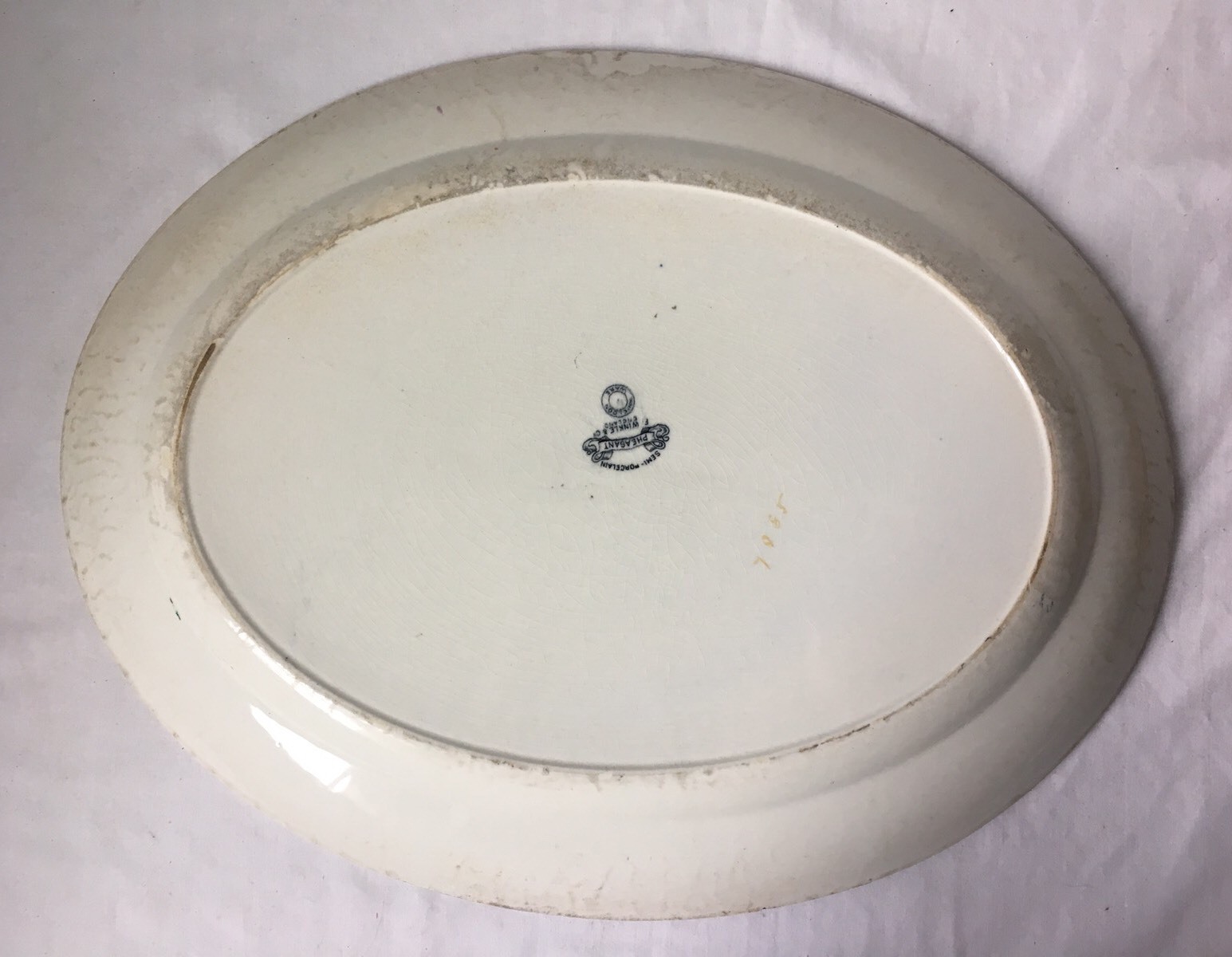 F Winkle Whieldon Ware Platter Pheasant England c1925 Oval Extra Large ...