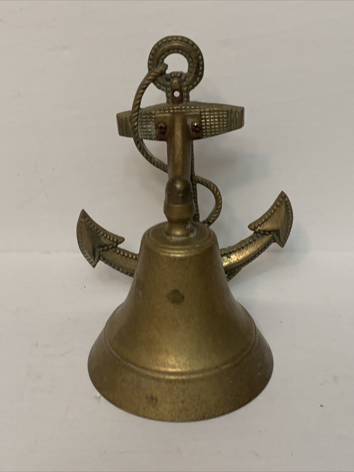 VINTAGE SOLID BRASS LARGE SAILOR SHIP BELL. ANTIQUE BRASS SHIP BELL ...