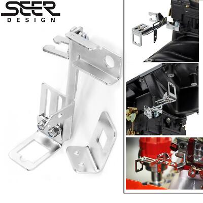 Chrome Steel GM Throttle Cable Bracket Kickdown Fit For Chevy SBC BBC ...