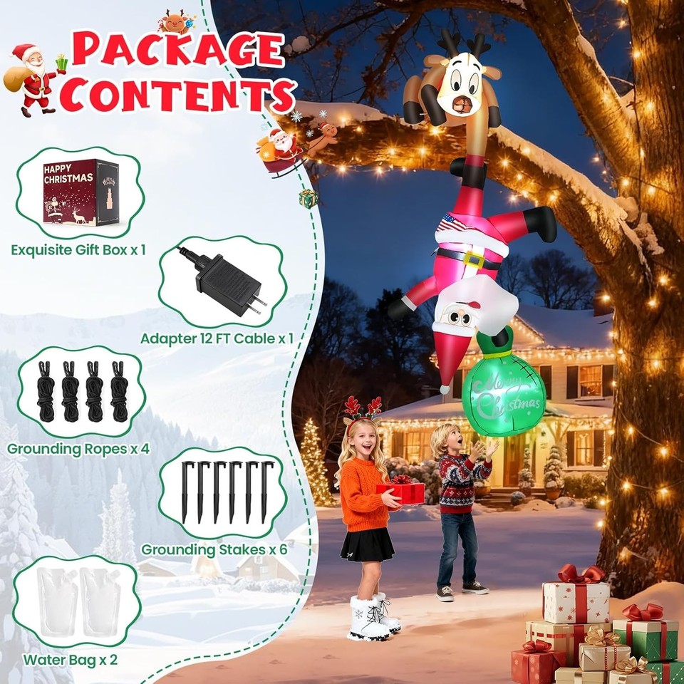 8FT Hanging Christmas Inflatables Outdoor Decorations,Funny Inflatables ...