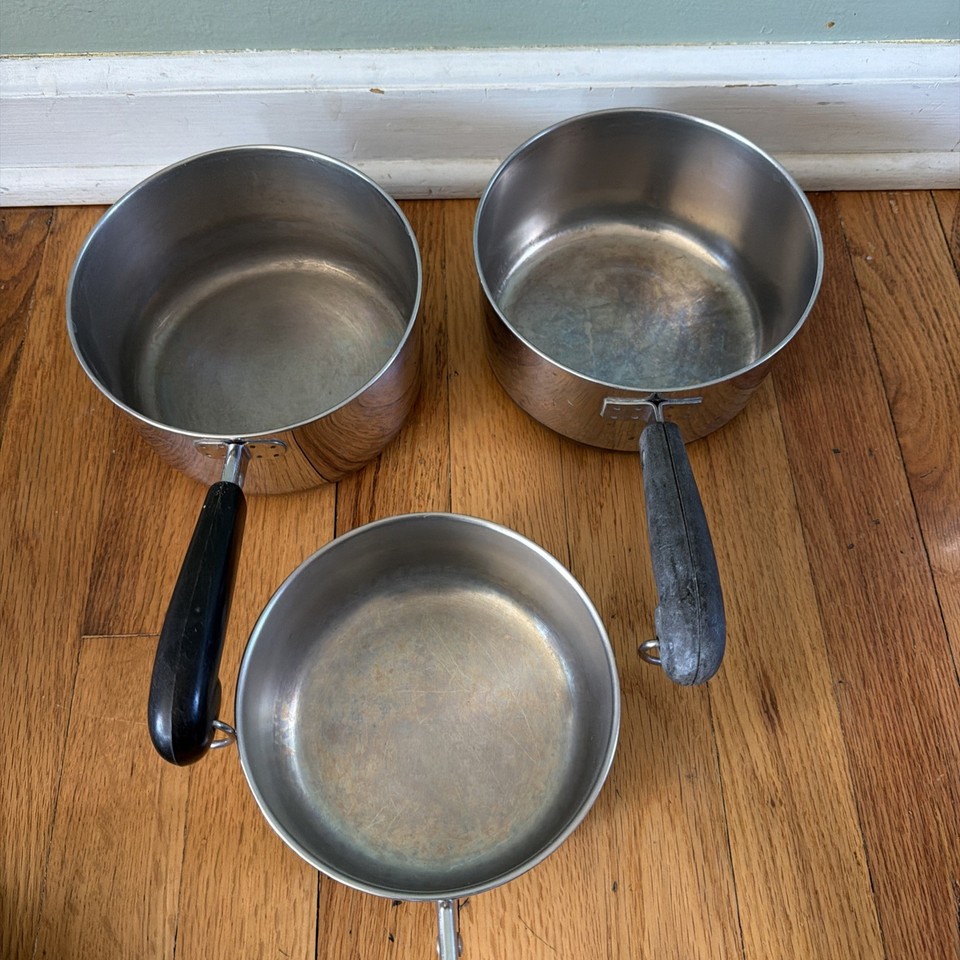 Revere Ware Copper Bottom Cookware Set Lot of 19 Vintage All American ...