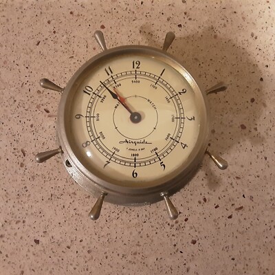 VINTAGE AIRGUIDE Helm CLOCK Standard & Military Time - For Parts or ...