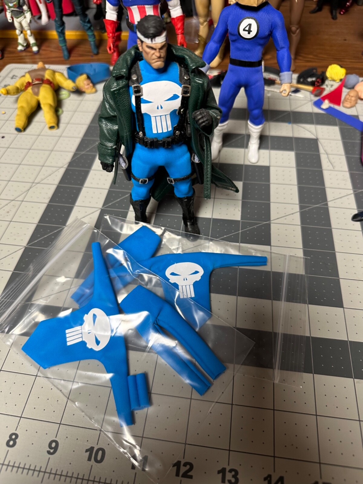 Mezco One 12 gwtoys custom punisher blue suit only | eBay