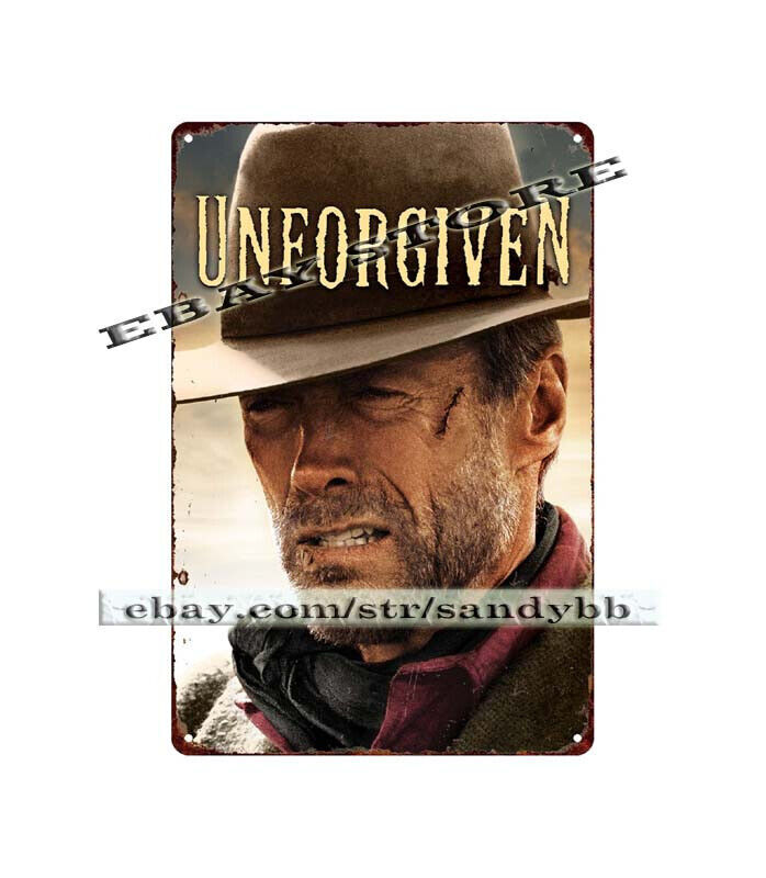house wall decor 1992 Unforgiven movie poster clint eastwood metal tin ...