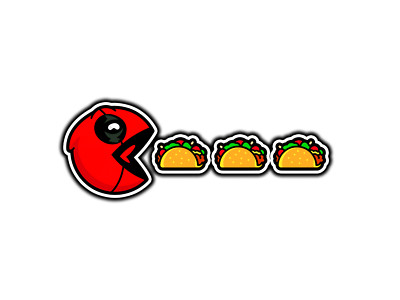 Deadpool Pac-Man Eating Tacos Comic Sticker Waterproof Vinyl Decal Die ...