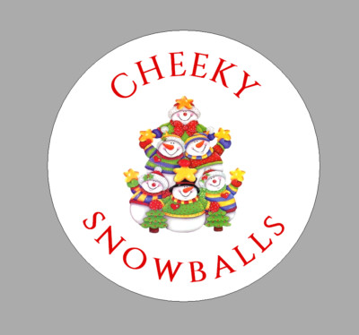 Circular Cheeky Snowball Stickers Round Xmas Gift Bag Seals Sweet Cone ...
