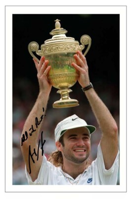 ANDRE AGASSI Signed Autograph PHOTO Gift Signature Print Wimbledon ...