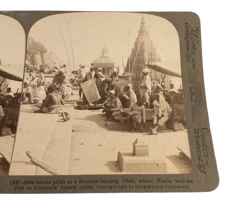 Benares India Suttee Pillar Hindu Burning Ghat Hindu Widows Pyre ...