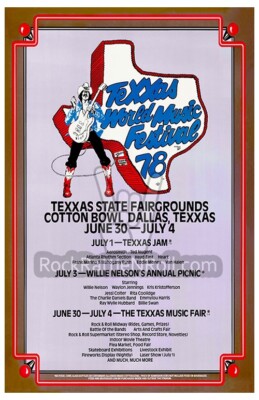 VAN HALEN 1978 TEXXAS JAM POSTER TED NUGENT AEROSMITH JOURNEY HEART ...