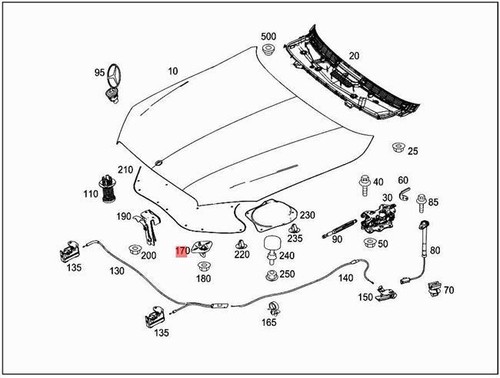 Genuine MERCEDES Cls Glc Gle Sl Engine Hood Catch 2128800060 | eBay