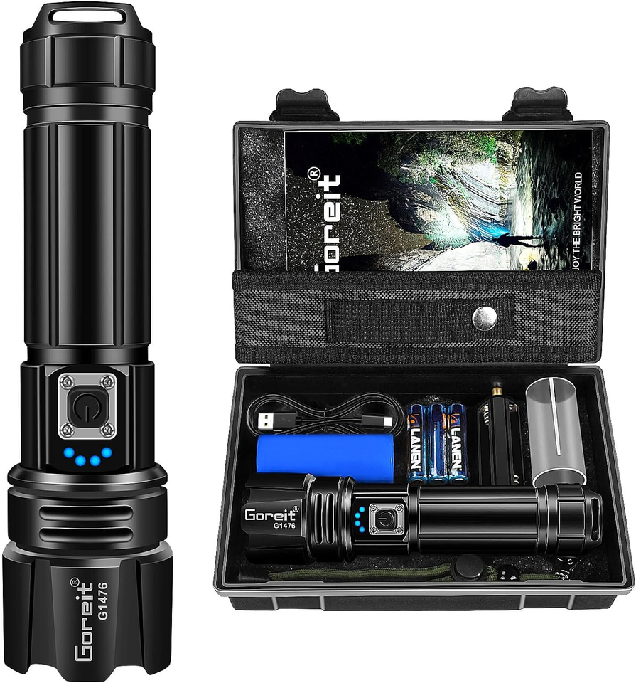 Flashlight High Lumens Rechargeable, 200000 Lumen Led Flashlights XHP70 ...