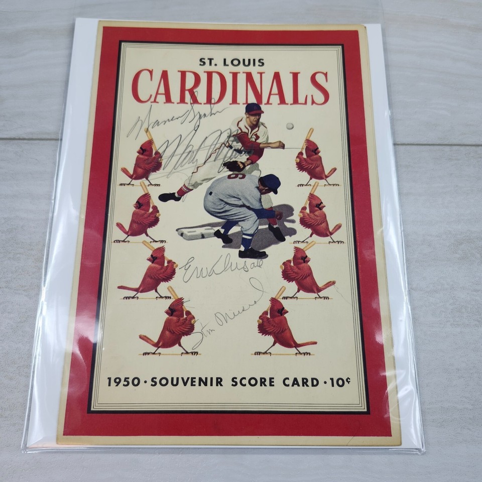 St. Louis Cardinals vs Boston Braves 1950 Game Program SIGNED MUSIAL ...