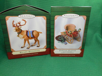 Hallmark Keepsake Ornaments Ready Reindeer and Santa's Sleigh | eBay