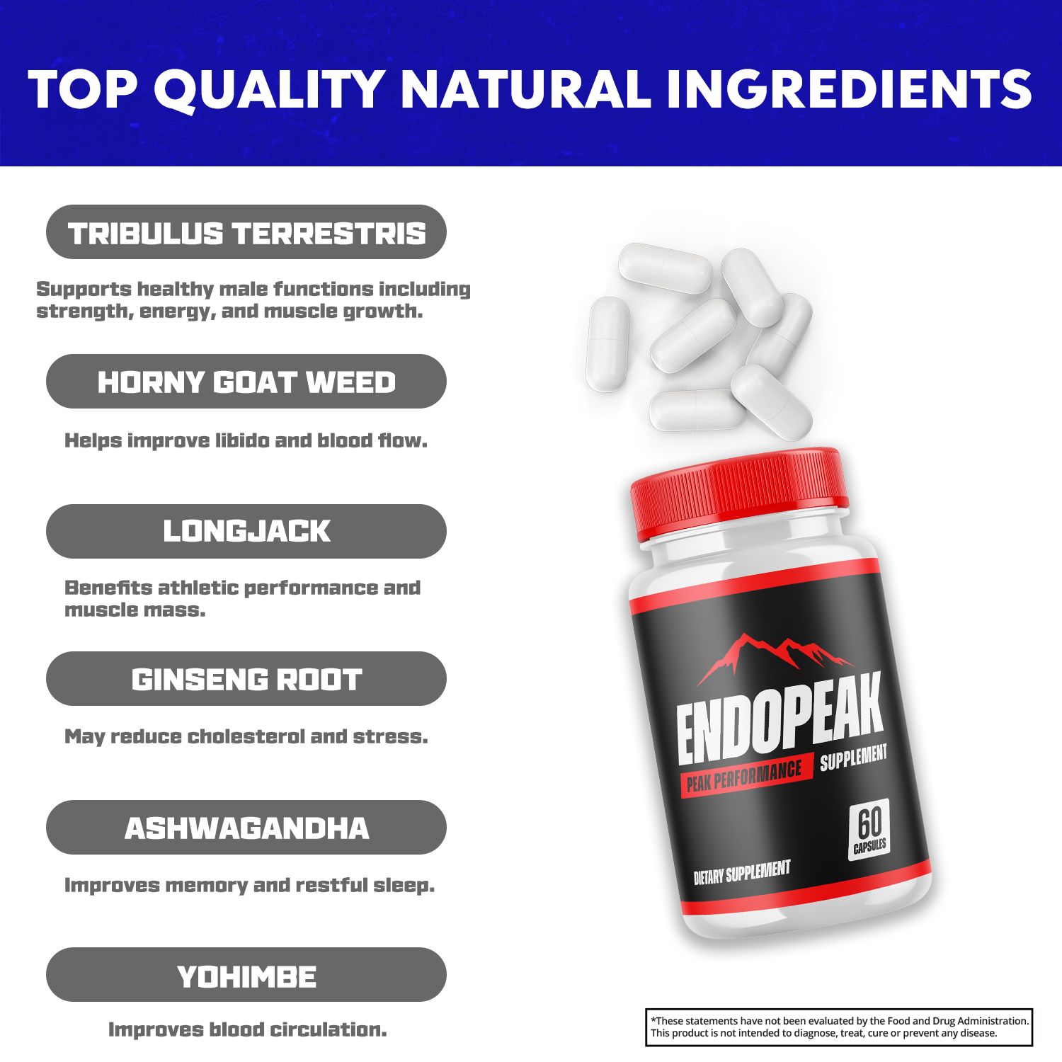 Endopeak Male Pills, Endo Peak Male Vitality Support Supplement (60 ...