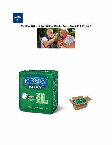 MEDLINE FitRight Extra Cloth-Like Adult Incontinence Briefs, Size 2XL ...