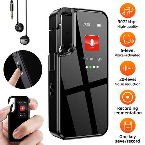 Mini Digital Voice Activated Recorder Dictaphone Audio Sound Recording ...