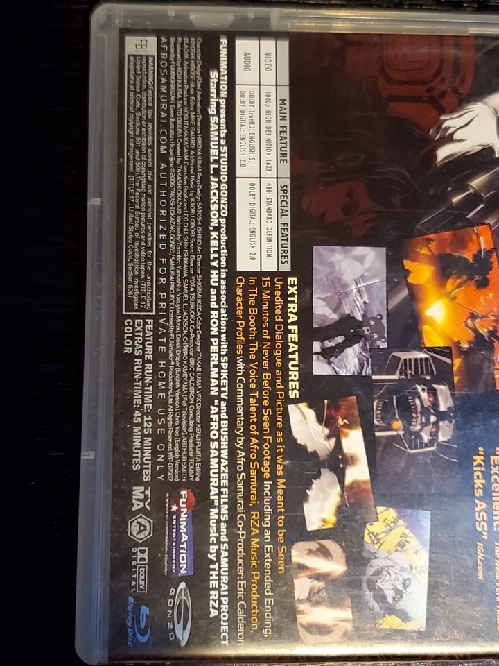 Afro Samurai (Director's Cut) (Blu-Ray) RZA & Samuel L. Jackson Anime ...