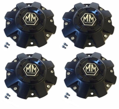 4 CAP DEAL MAYHEM FLAT MATTE BLACK WHEEL RIM CENTER CAP C108010MB01 W ...
