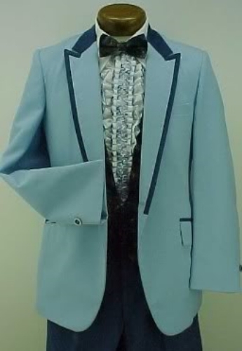 2 tone BLUE & NAVY TUX JACKET or 2pc RETRO TUXEDO by CRYSTAL VINTAGE ...