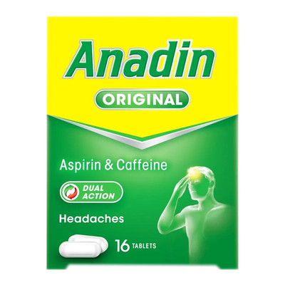 Anadin Original 16 Tablets Pain Relief Aspirin Paracetamol Caffeine ...