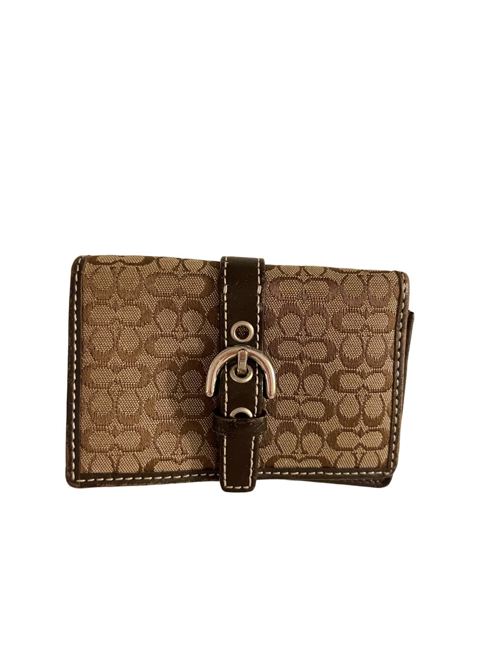 Coach signature collection brown wallet with buckle - Gem
