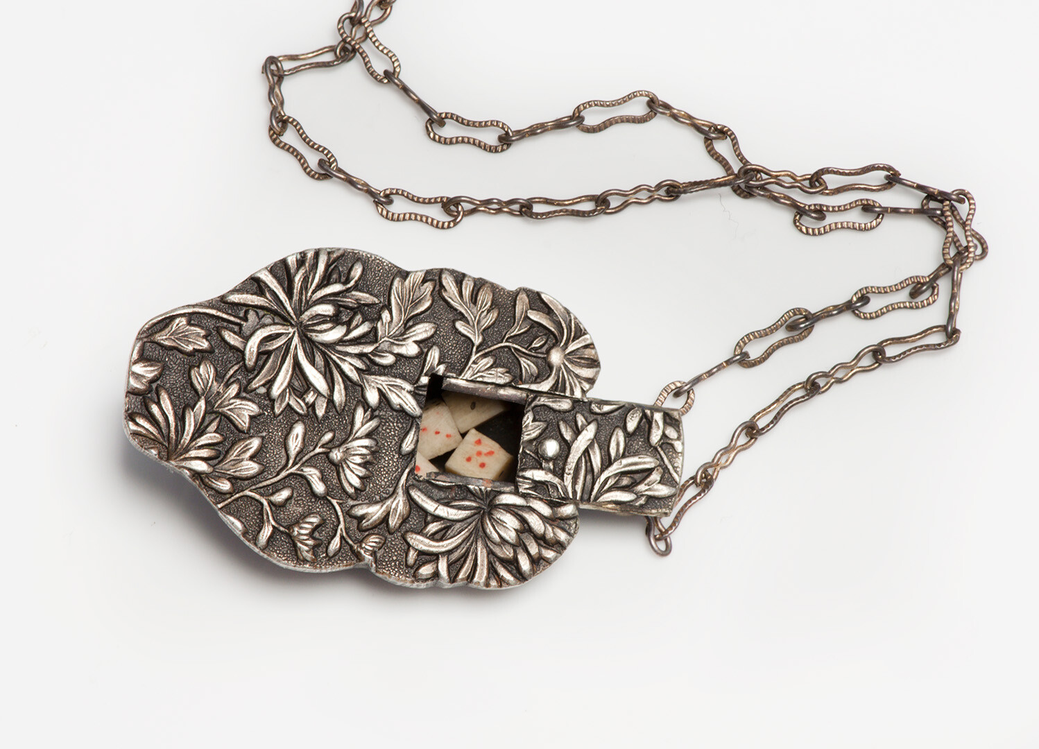 Antique Japanese Silver Satyr Pendant - Gem