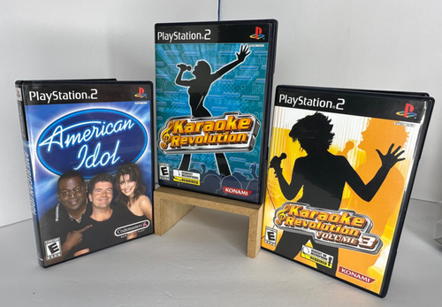 PS2 Karaoke Game Lot - Karaoke Revolution 1 & 3 (2003, 2004) & American ...