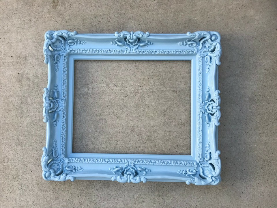 Baby Blue Picture Frame Fancy Photo Frame Original Art Canvas 16x20 ...