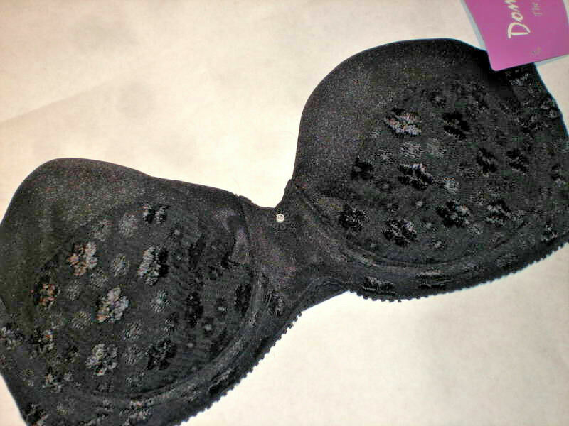 Dominique BLACK Chopper Lace Plunge Strapless Underwire Bra, US 36A, UK ...