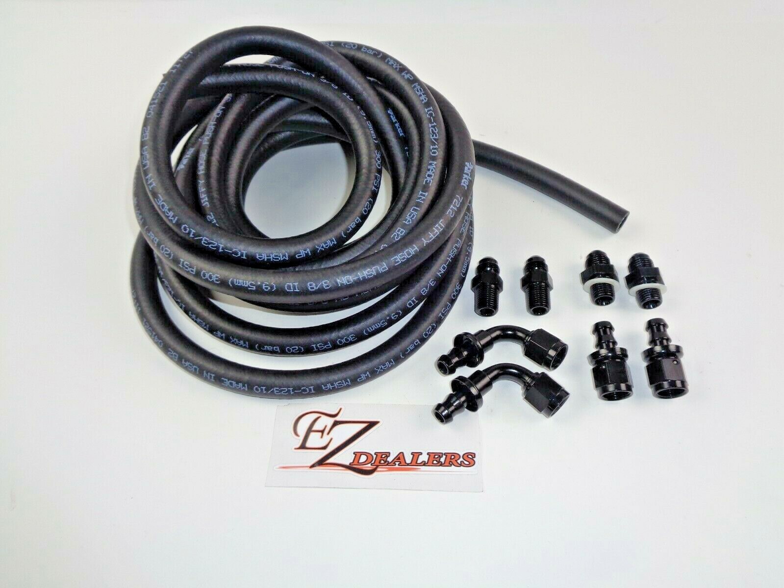 Automatic Transmission Cooler Line Kit TH350 400 700R -6AN Black Push ...