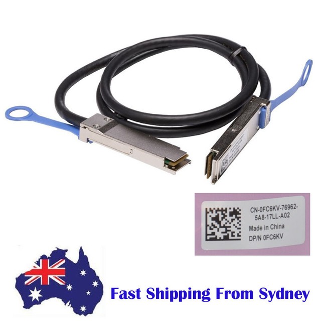 2 X Dell Networking Force 10 S-series QS QS Cable 3m Dp/n Fc6kv 0FC6KV ...