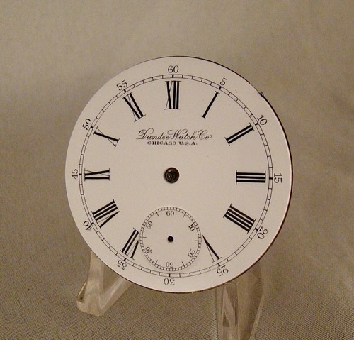 SWISS FAKE POCKET WATCH MOVEMENT DIAL DUNDEE WATCH CO. OPEN FACE SIZE ...