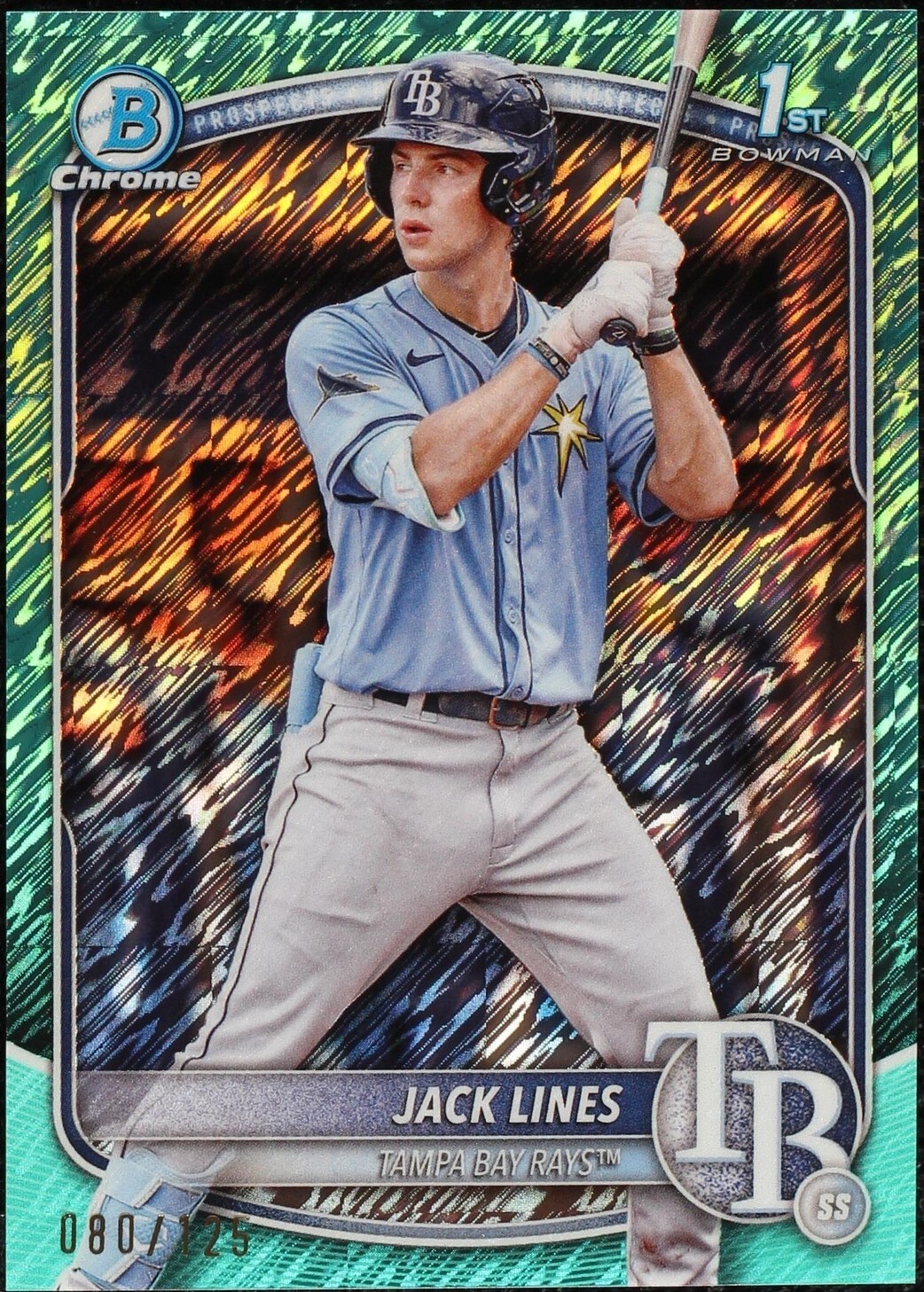 2025 Bowman - Chrome Prospects Jack Lines #BCP-64 Aqua Shimmer Refractor /125 (RC) for sale ...