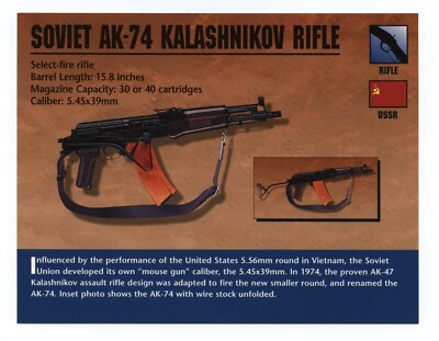 Soviet AK-74 Kalashnikov Rifle Atlas Classic Firearms Card | eBay