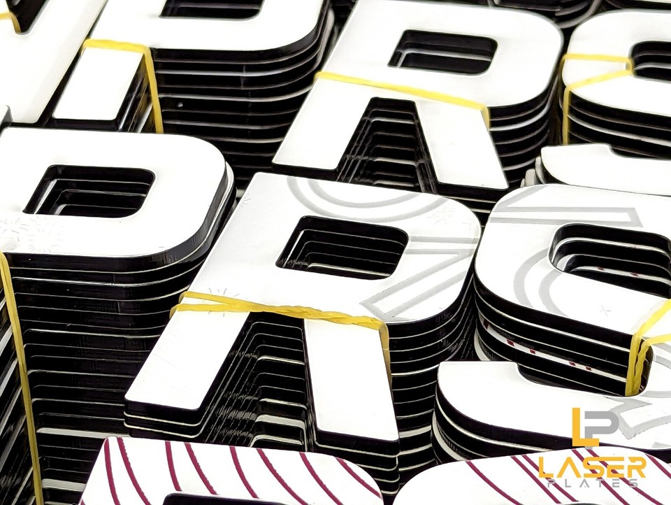 4D / 3D LASER CUT Number Plate Letters/Characters- 3mm Gloss Black Self ...