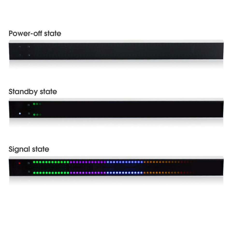 120 LED Full Color Stereo Music Spectrum Display MIC Sound Level Audio ...