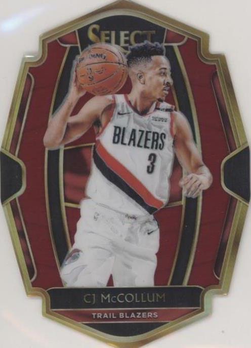 2018-19 Panini Select - Premier Level C.J. McCollum #161 Maroon Prizm ...