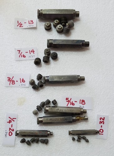 #855 VINTAGE 6 HEIMANN TRHRADED TRANSFER SCREWS PUNCH SETS MACHINIST | eBay
