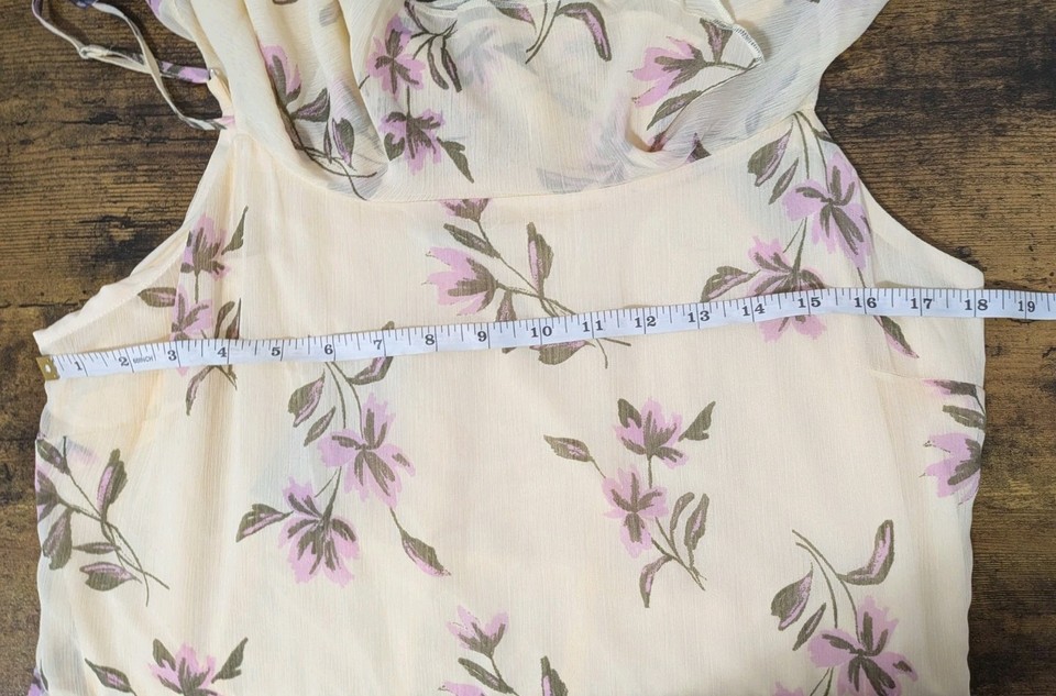 Damen Stufen Maxi Blumen Kleid L Buttergelb Rüschen Fairycore Hochzeit ...