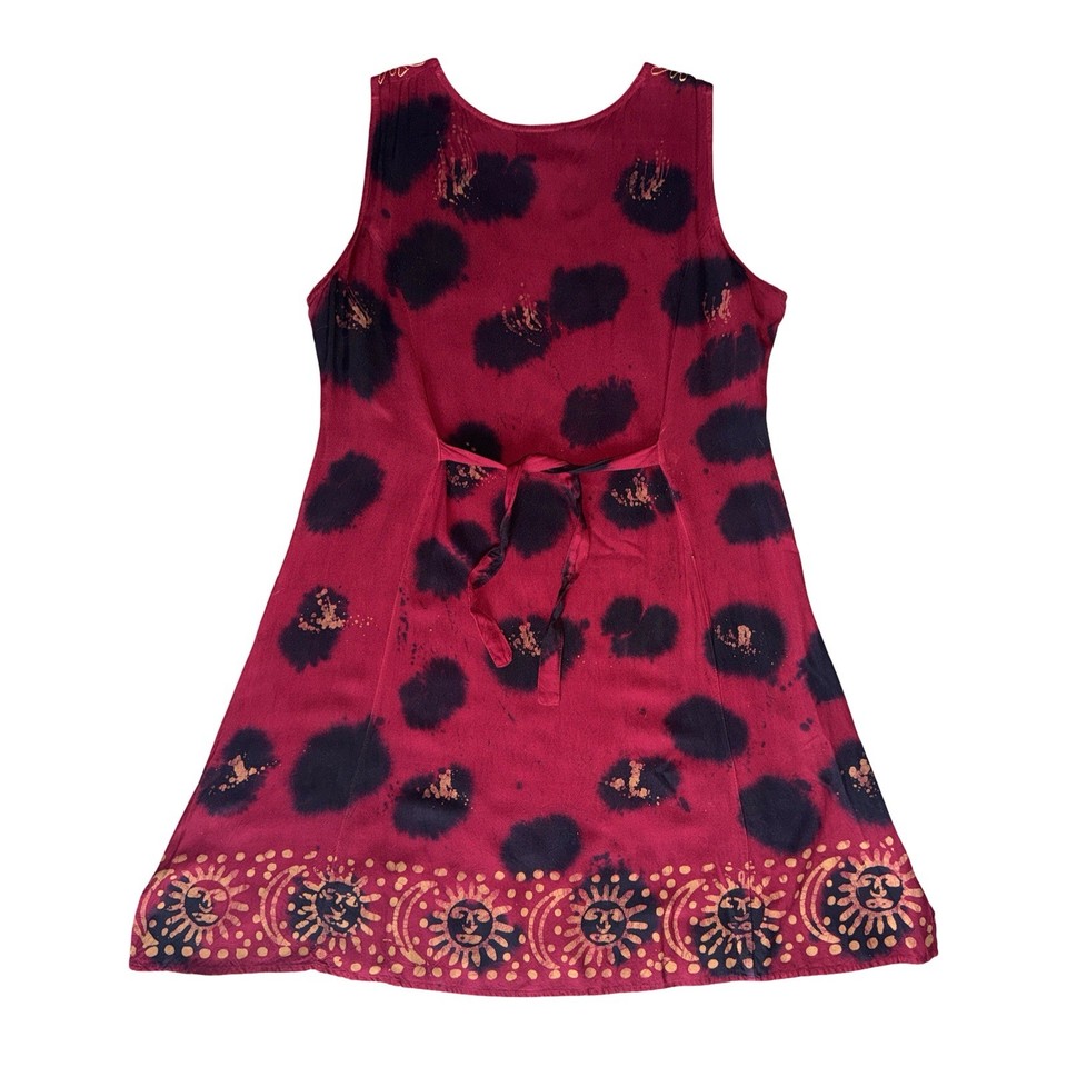 Vintage 90s Celestial Sun Moon Embroidered Dress Whimsigoth Boho Indie ...