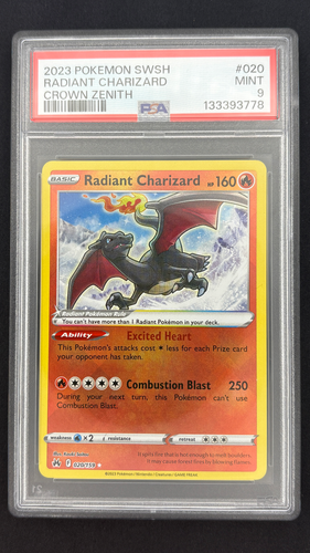 Radiant Charizard 020/159 - Crown Zenith - Graded PSA 9 MINT Pokemon ...