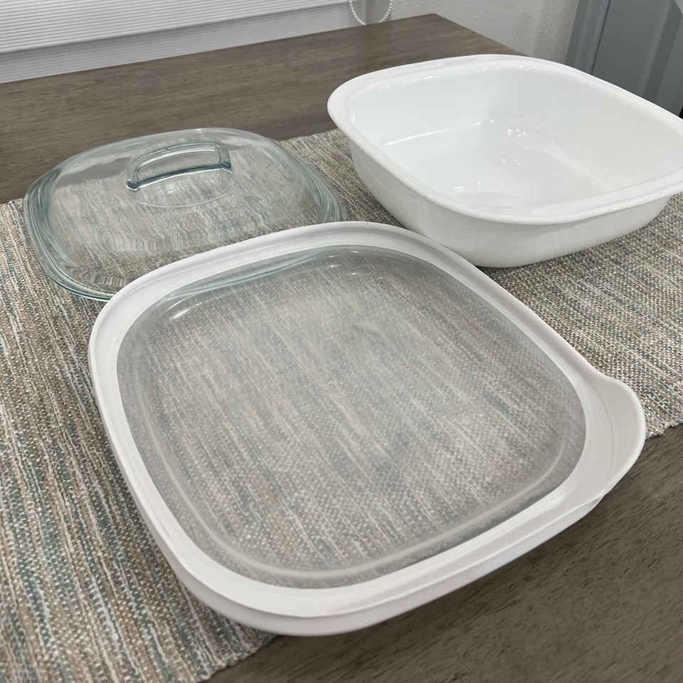 CorningWare Simply Lite 2.5Qt Square Baker Casserole w /Plastic Lid New ...