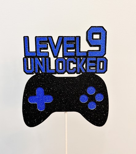 Gamer Birthday Cake Topper- Custom Level Unlocked Cake decoration ...