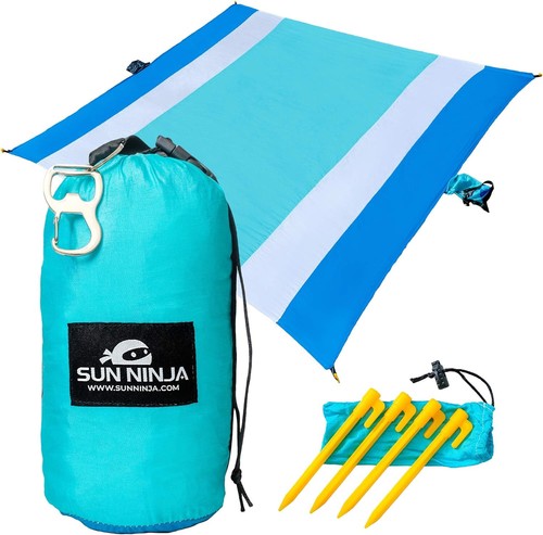 Beach Blanket Sand Proof Beach Mat Sand Extra Large for 4-7 Adult - 10 ...