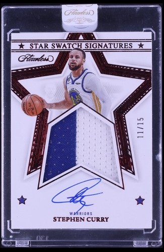 2022 Panini Flawless STEPHEN CURRY /15 Ruby Star Swatch Patch Auto ...