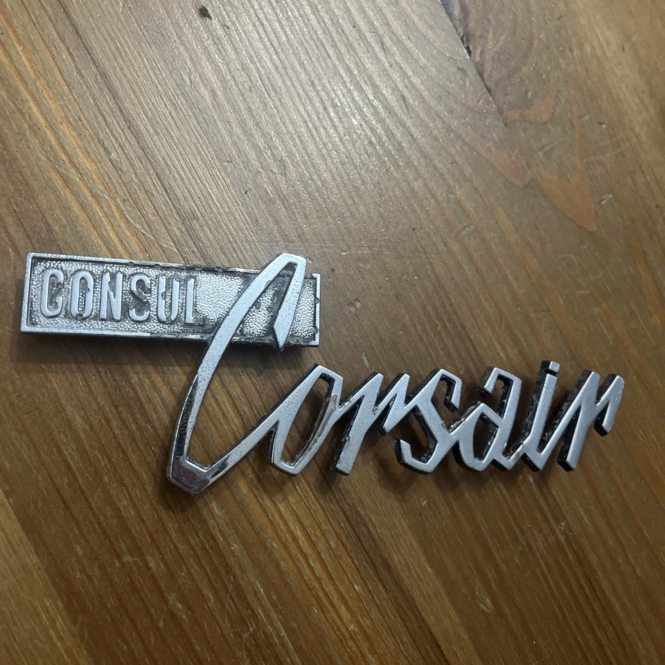 CONSUL CORSAIR CAR BOOT BADGE 120E 7342528 for FORD. All 4 pIns OK | eBay