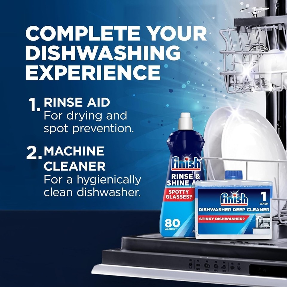 Finish Dishwasher Rinse Aid Lemon Rinse & Shine Cleaner 400ml Ultimate ...
