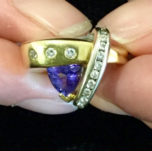GORGEOUS FRANK REUBEL 18K, TANZANITE, DIAMOND RING. SIZE 7! | eBay