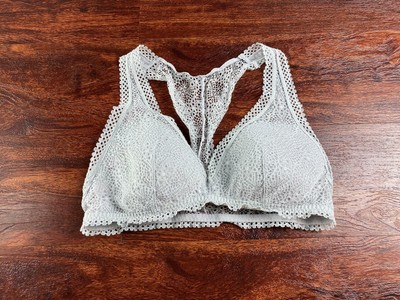 VICTORIA'S SECRET Lace Trim Padded Gray Bralette Women's Size Medium | eBay